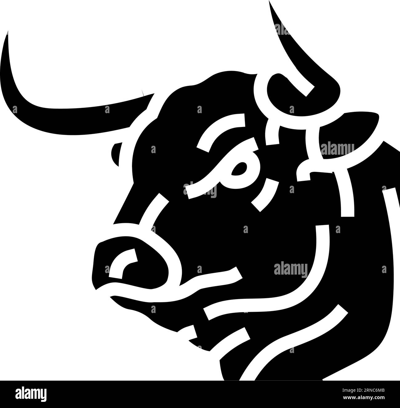 bull animal head glyph icon vector illustration Stock Vector Image ...