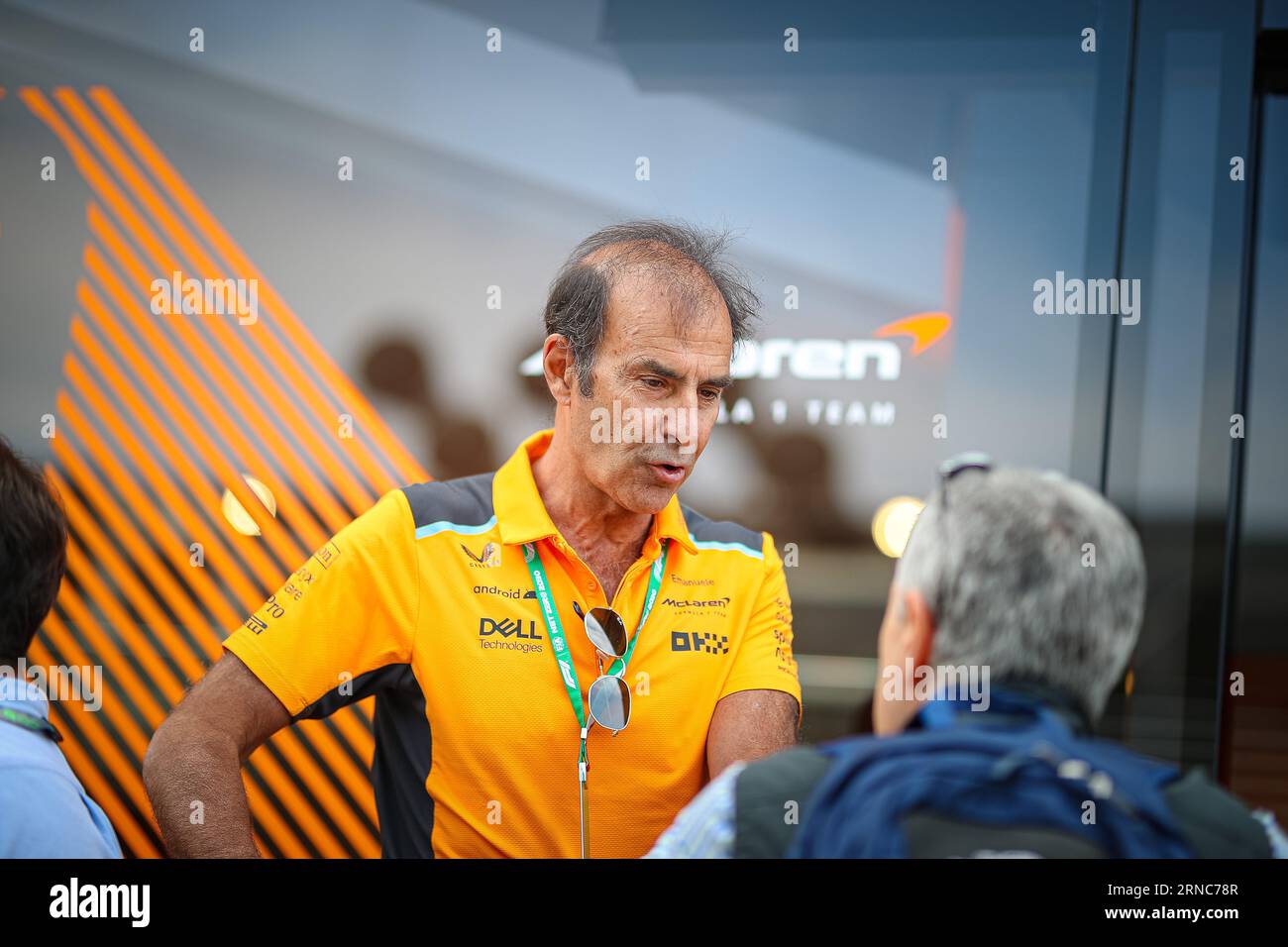 Emanuele Pirro head of the McLaren Junior driver program during the ...