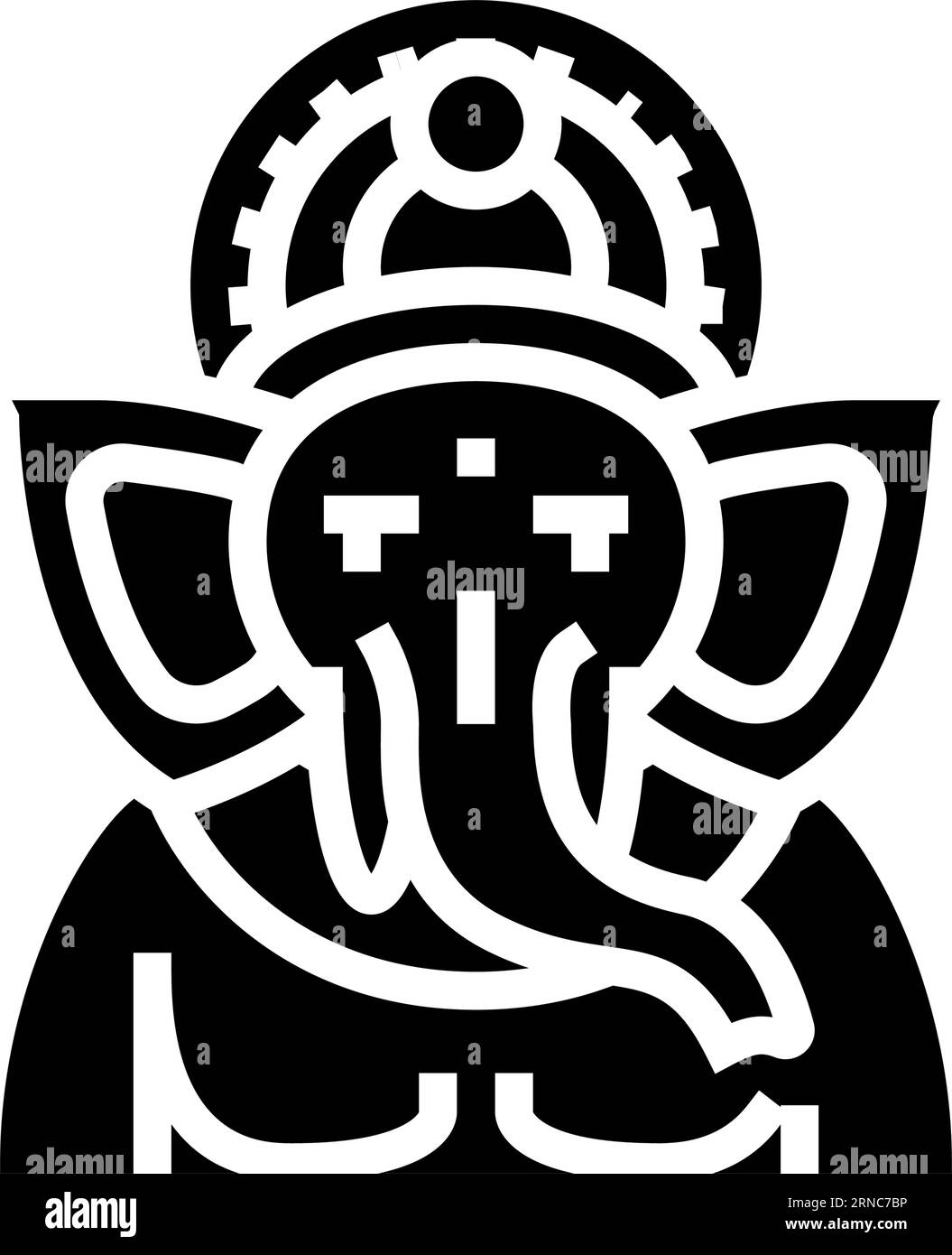 Ganesha God Om Glyph Icon Vector Illustration Stock Vector Image And Art