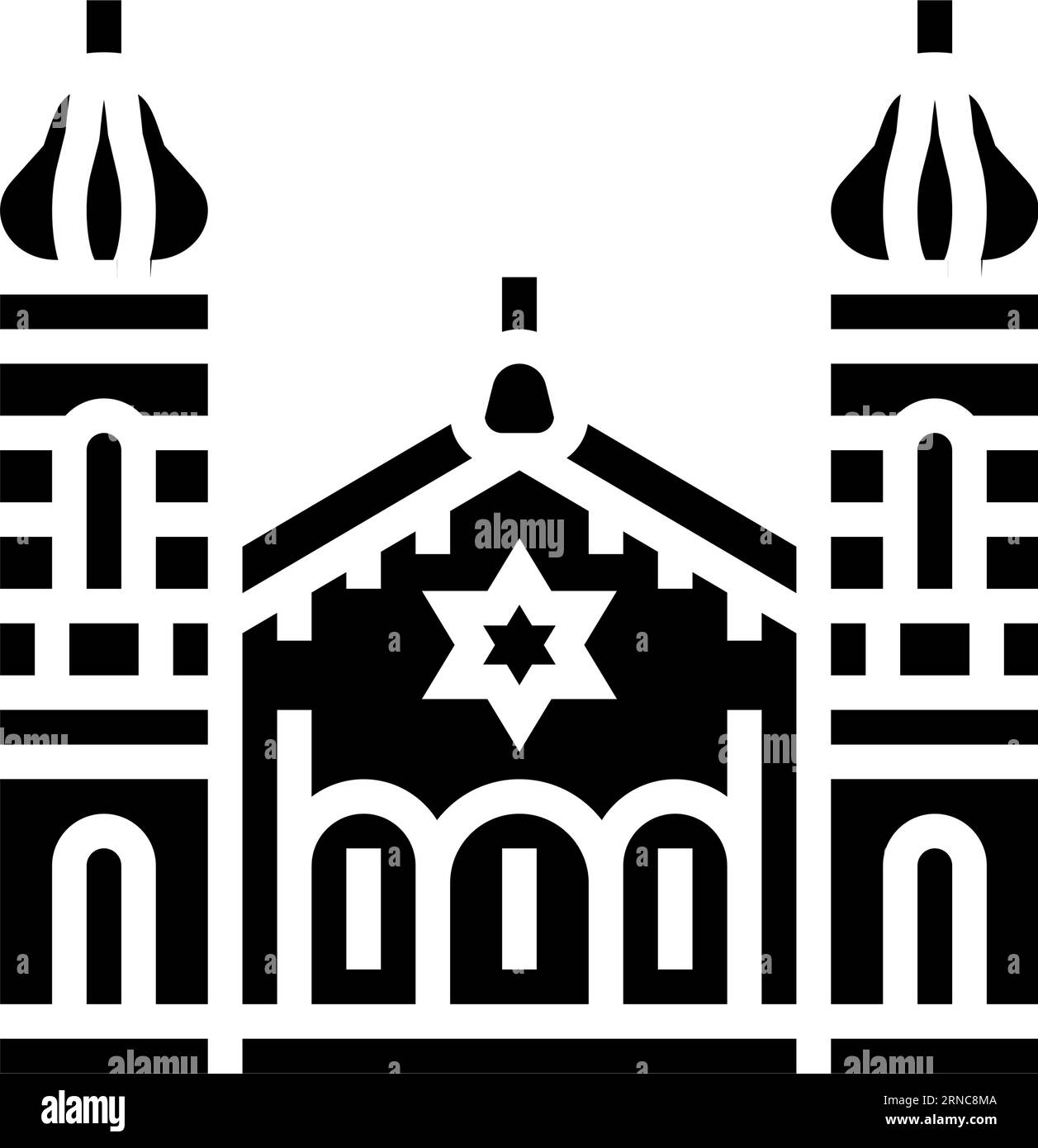 synagogue building jewish glyph icon vector illustration Stock Vector ...