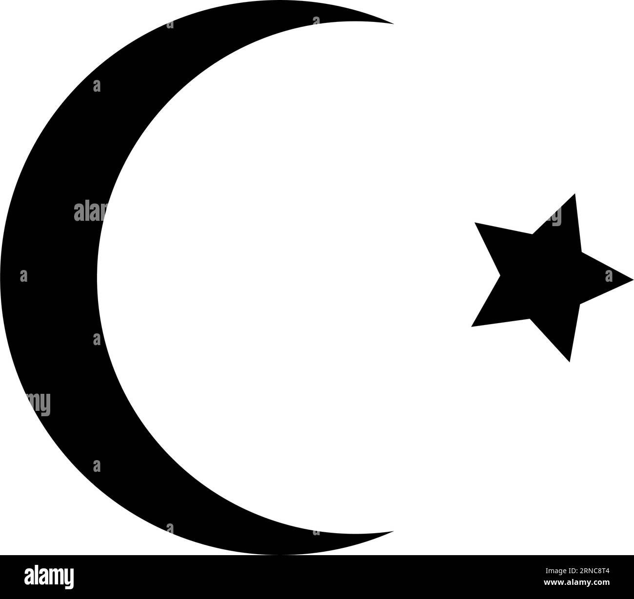 crescent moon islam muslim glyph icon vector illustration Stock Vector ...