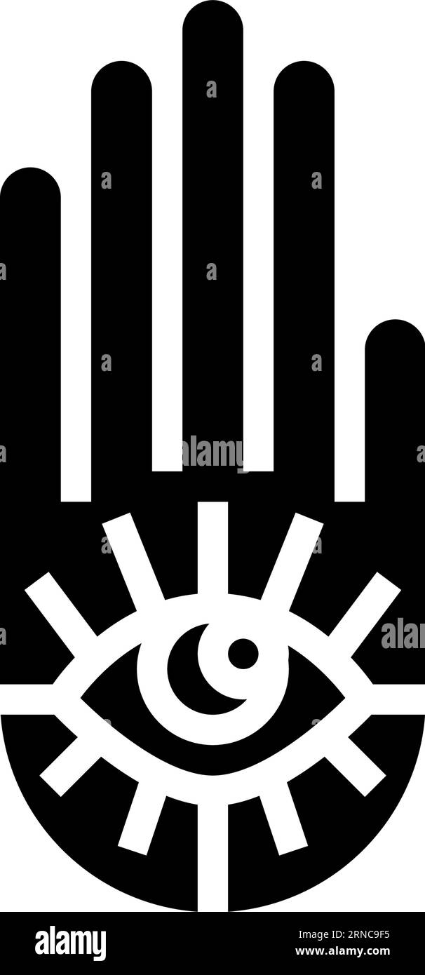 hamsa hand jewish glyph icon vector illustration Stock Vector Image ...