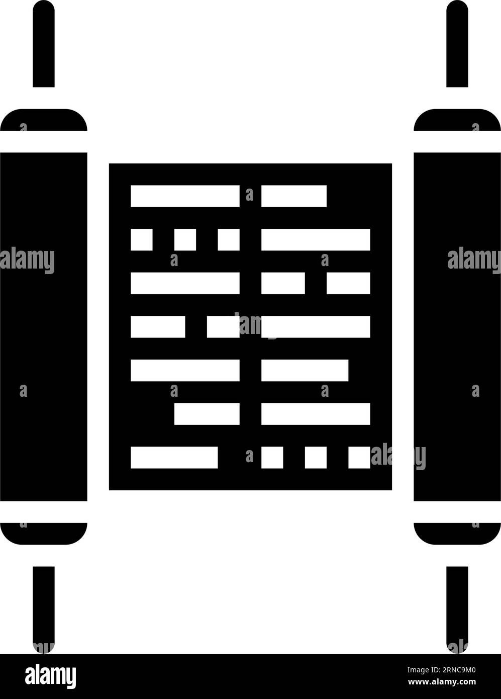 torah scroll jewish glyph icon vector illustration Stock Vector Image ...