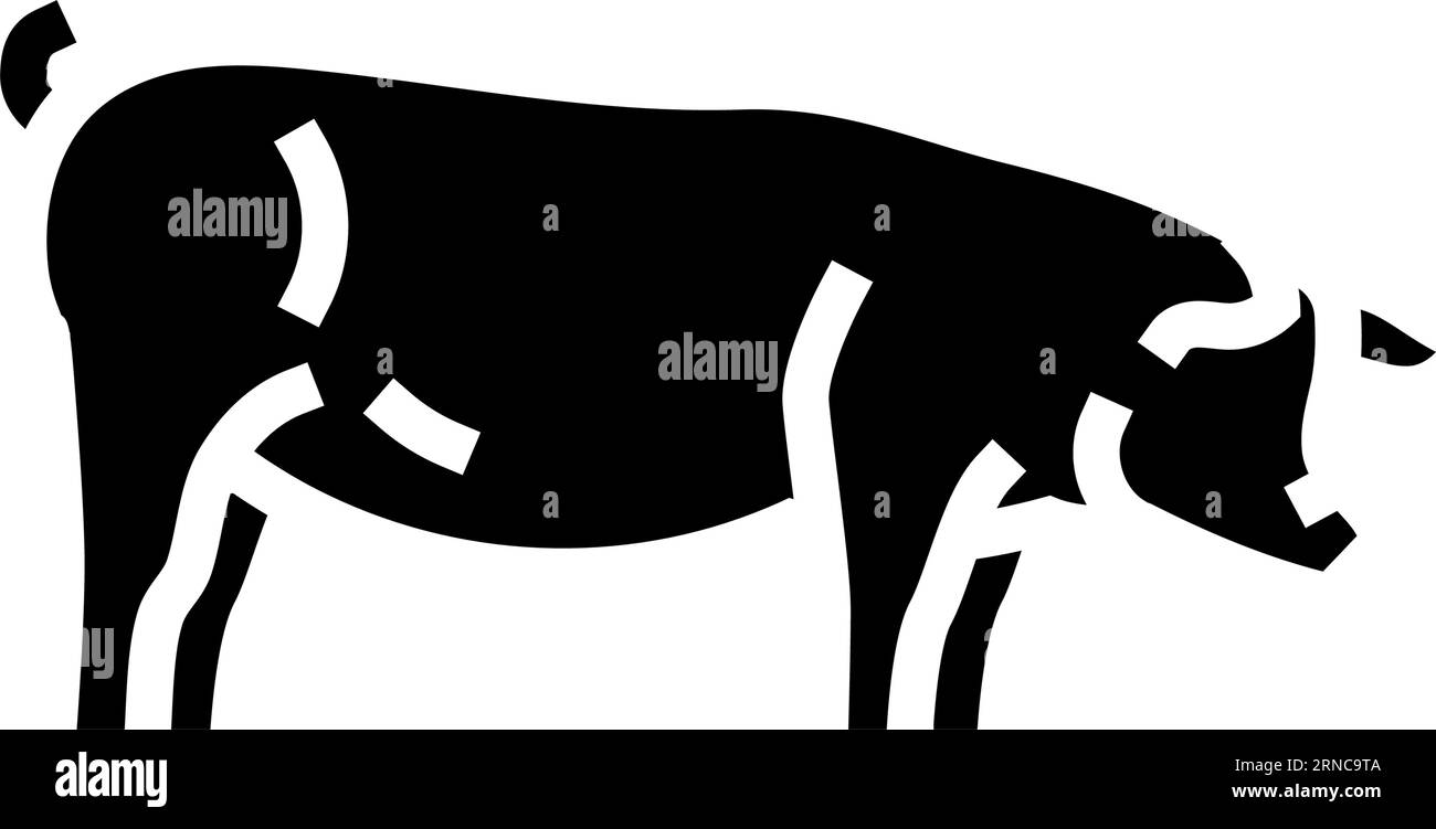 berkshire pig breed glyph icon vector illustration Stock Vector Image ...