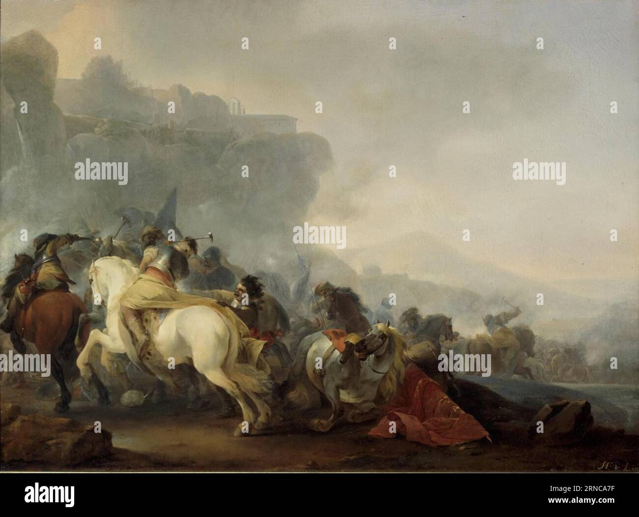 Cavalry battle met pick axes circa 1665 by Herman van Lin Stock Photo ...