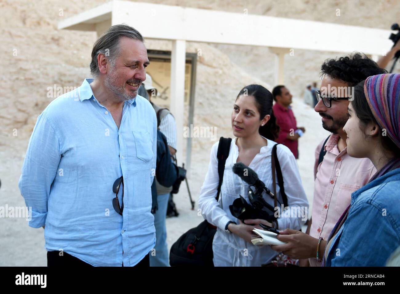 (160331) -- LUXOR, March 31, 2016 -- British Egyptologist Nicholas ...