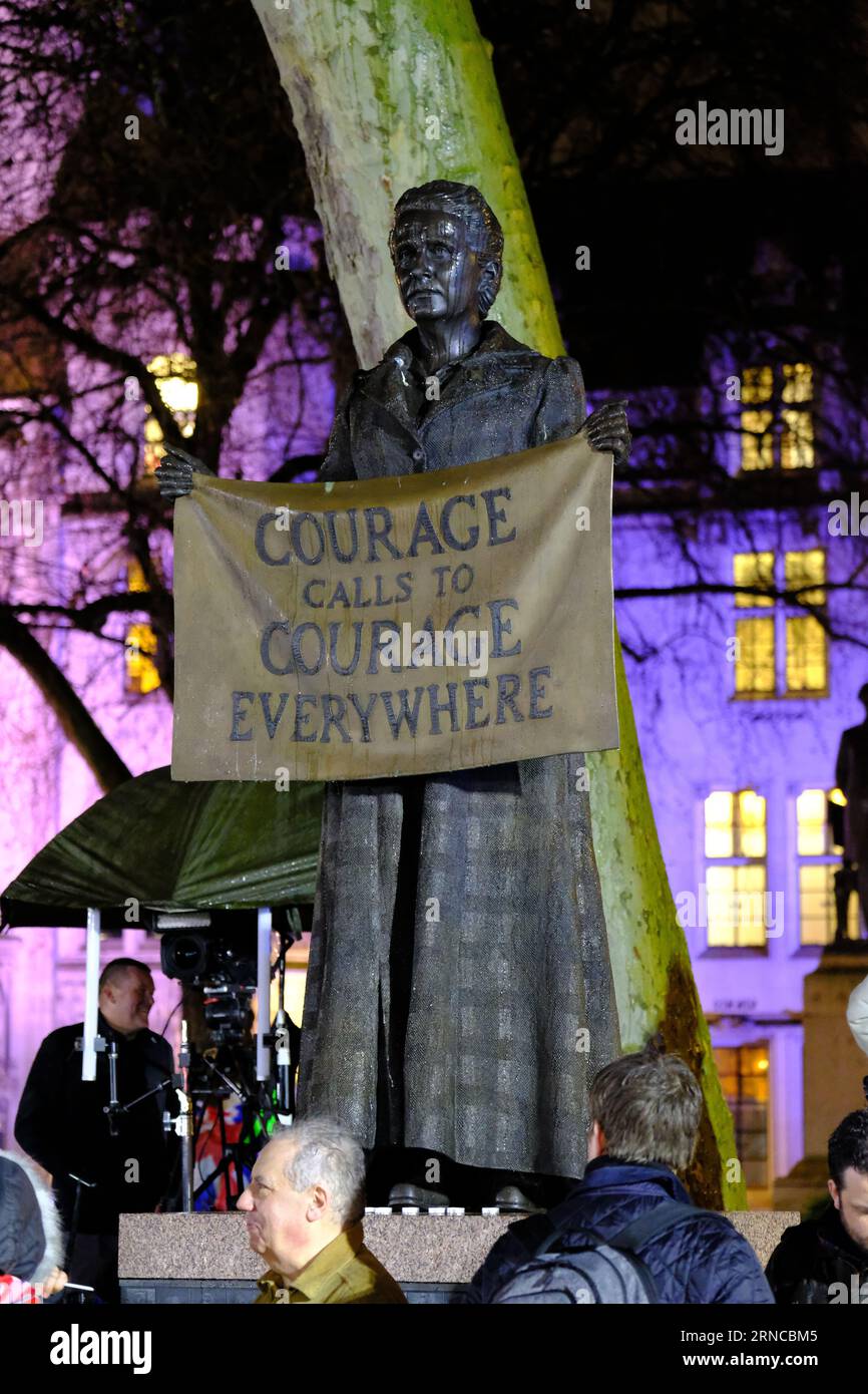 Parliament Square Garden, London, UK. 31st Jan 2020. Campaigners and ...