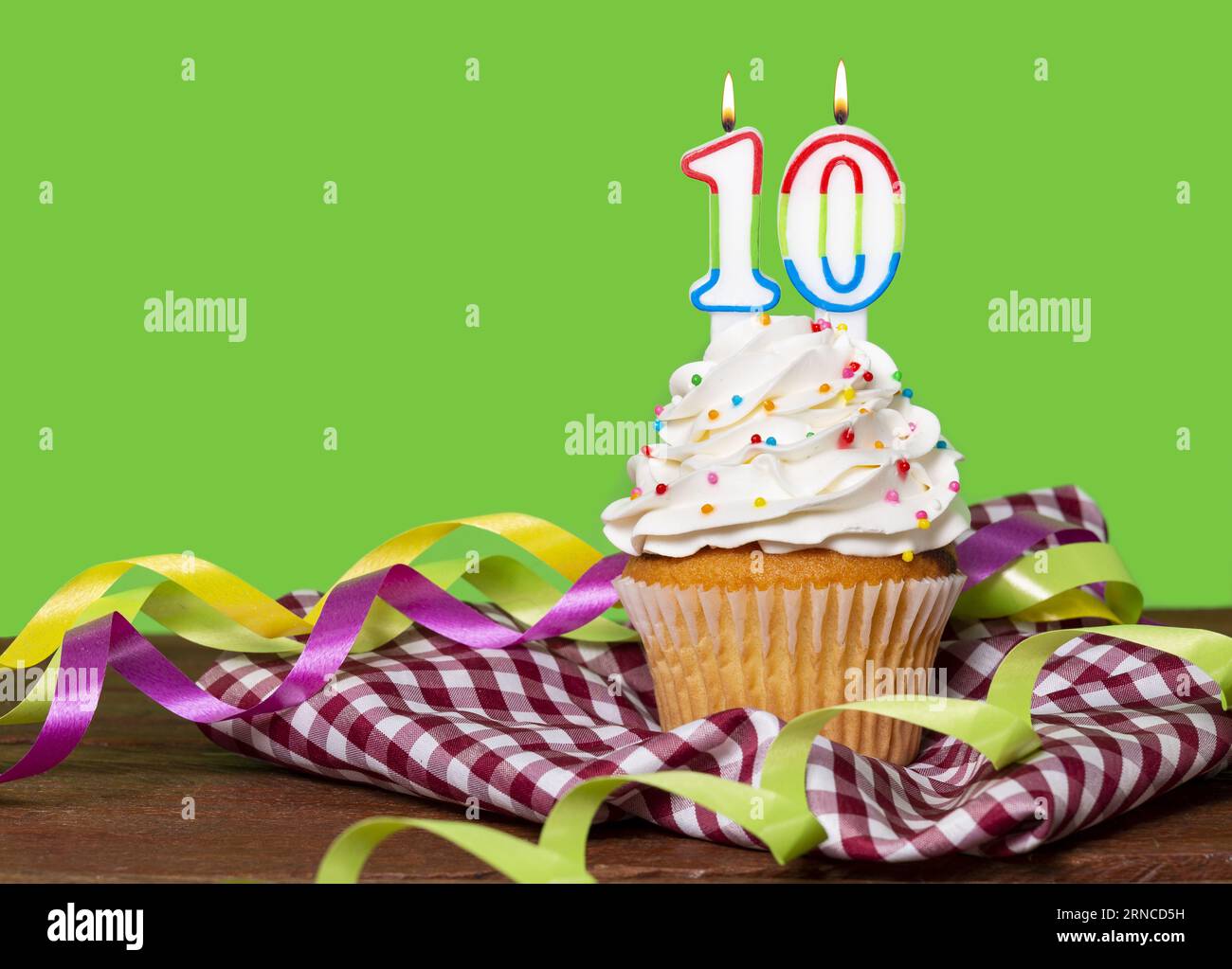 Cupcake With Number For Birthday Or Anniversary Celebration; Number 10 ...