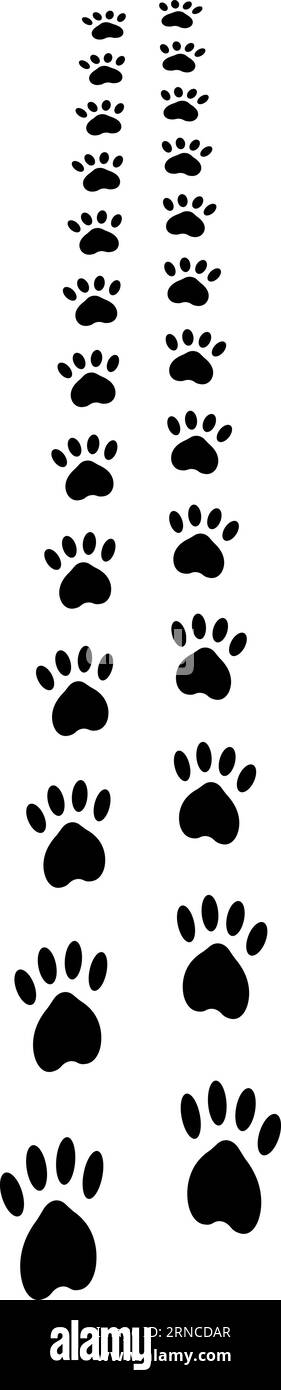 Paw Trail, paw prints animal footprints cat dog, trail run Stock Vector Image & Art - Alamy