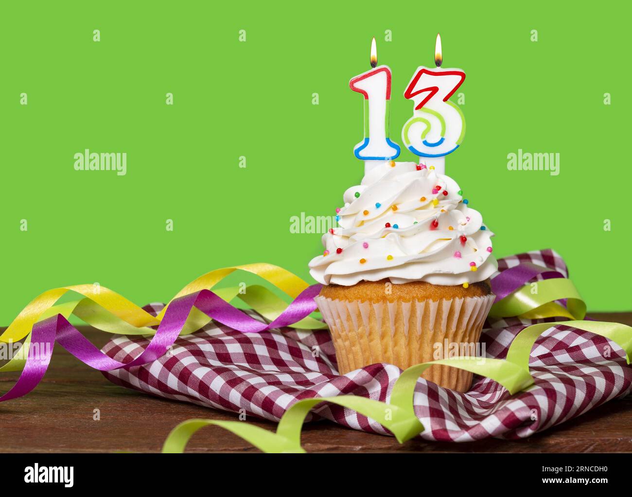 Cupcake With Number For Birthday Or Anniversary Celebration; Number 13 ...
