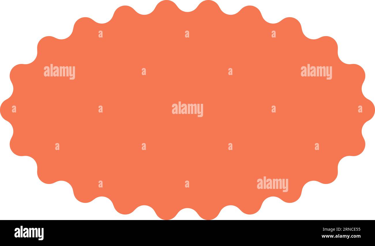 Oval badge sticker, starburst speech bubbles sticker wavy edges ...