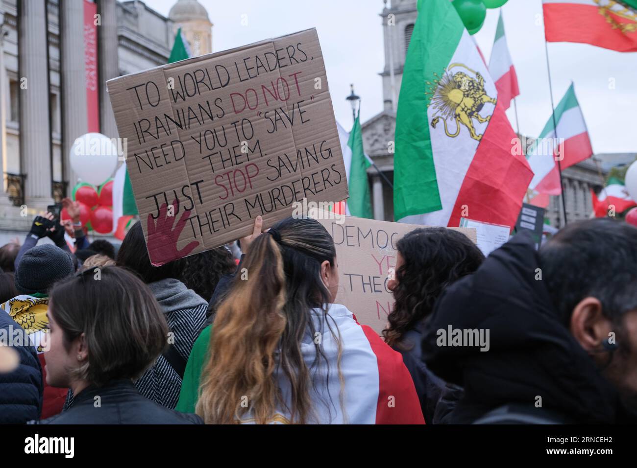 Trafalgar Square, London, UK. 5th Nov 2022. Protesters gather to show ...