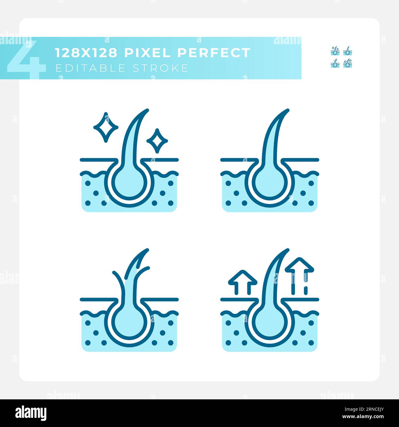 Pixel perfect blue haircare icons set Stock Vector Image & Art - Alamy