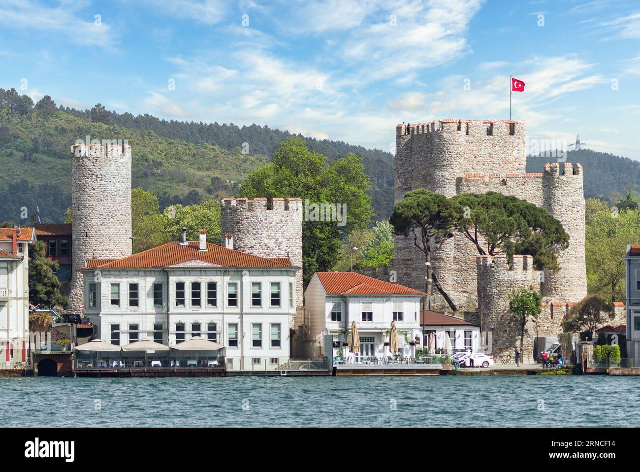 Istanbul, Turkey - May 8, 2023: View of asian side of Bosphorus Strait ...