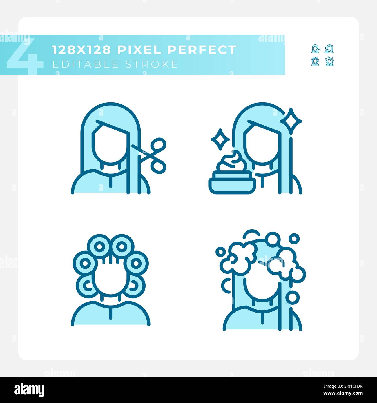 Collection of editable pixel perfect haircare blue icons Stock Vector ... Collection of editable pixel perfect haircare blue icons Stock Vector ...