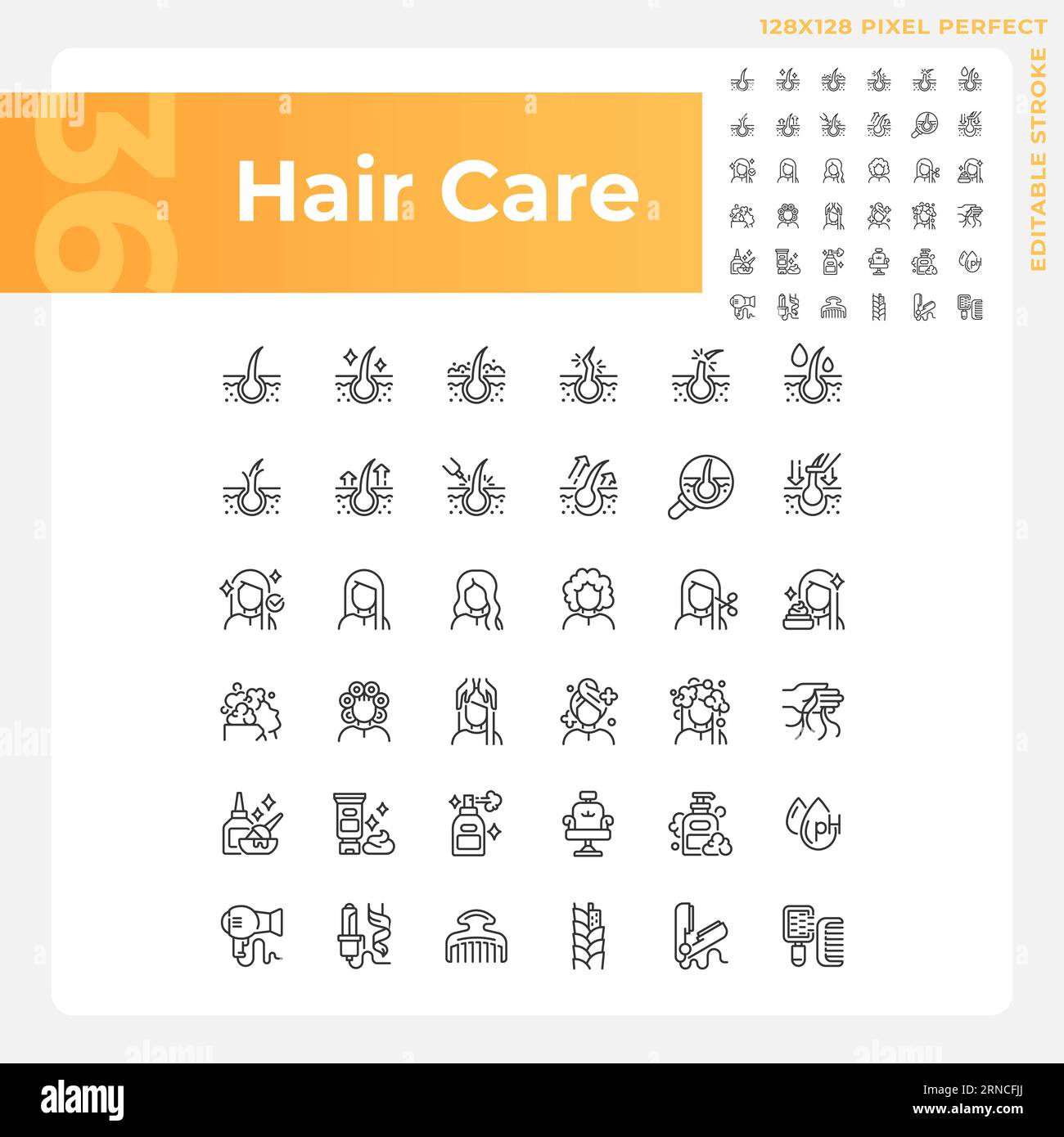 Editable pixel perfect black haircare icons collection Stock Vector ... Editable pixel perfect black haircare icons collection Stock Vector ...