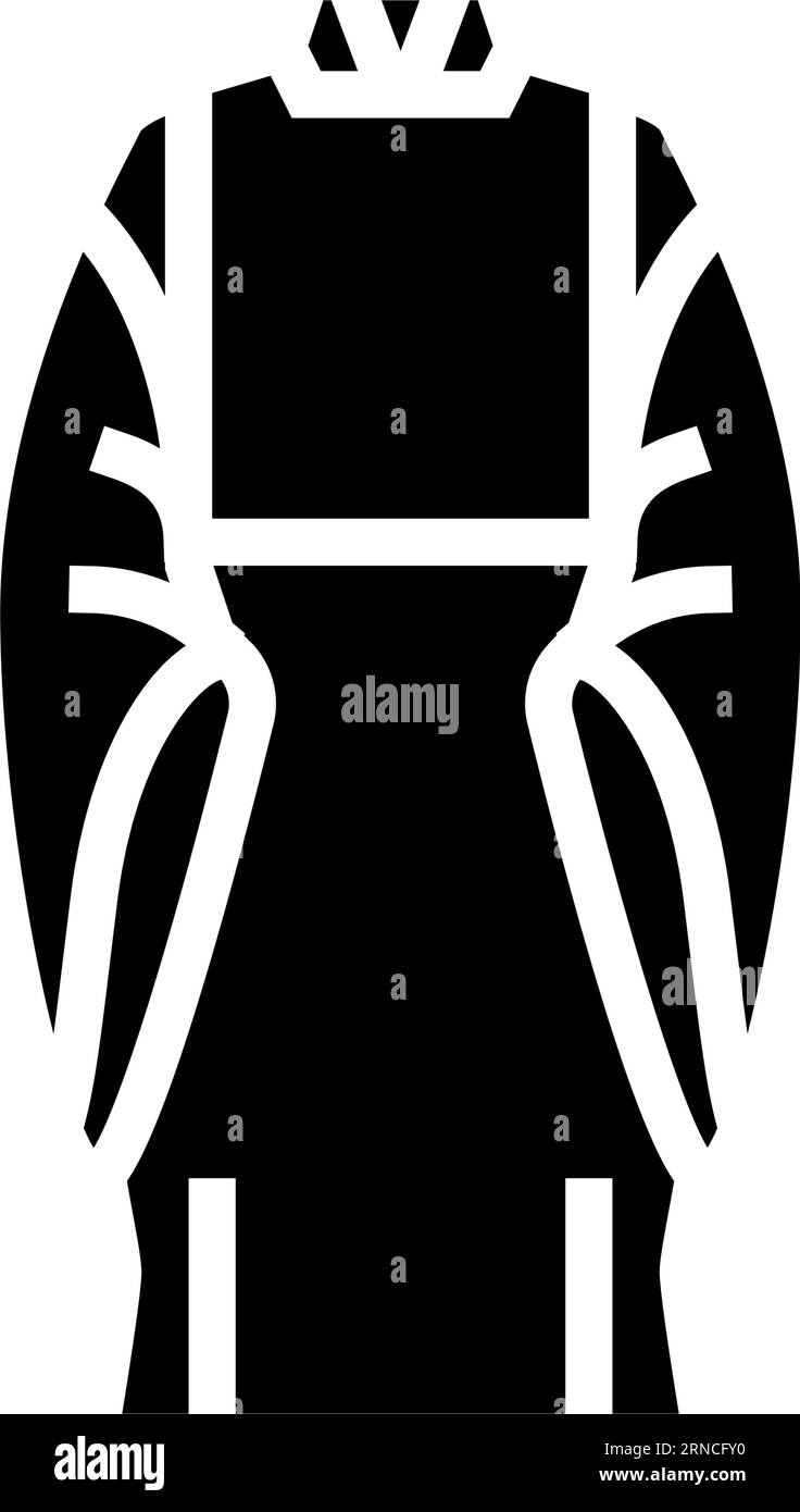 shinto priest robe shintoism glyph icon vector illustration Stock ...
