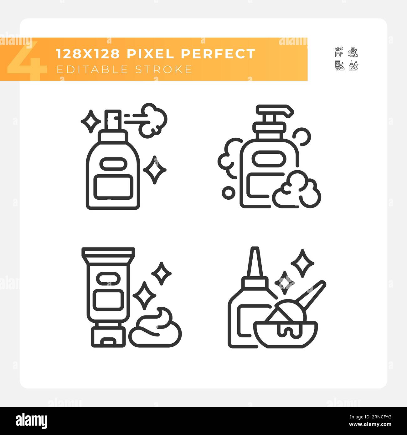 Editable pixel perfect haircare black icons pack Stock Vector Image ...