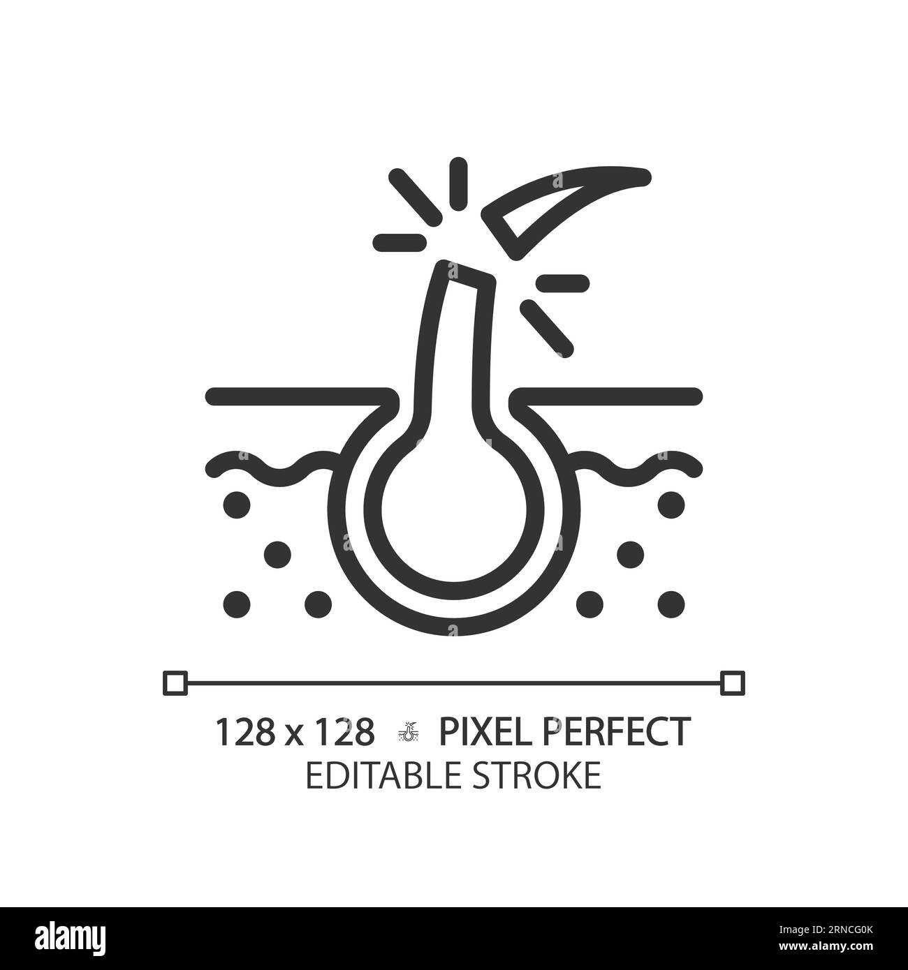 Editable broken hair thin linear black icon Stock Vector Image & Art ...
