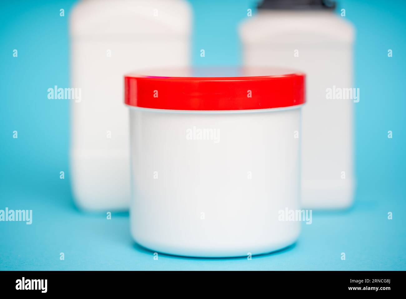 samples of plastic containers for chemical reagents without ...