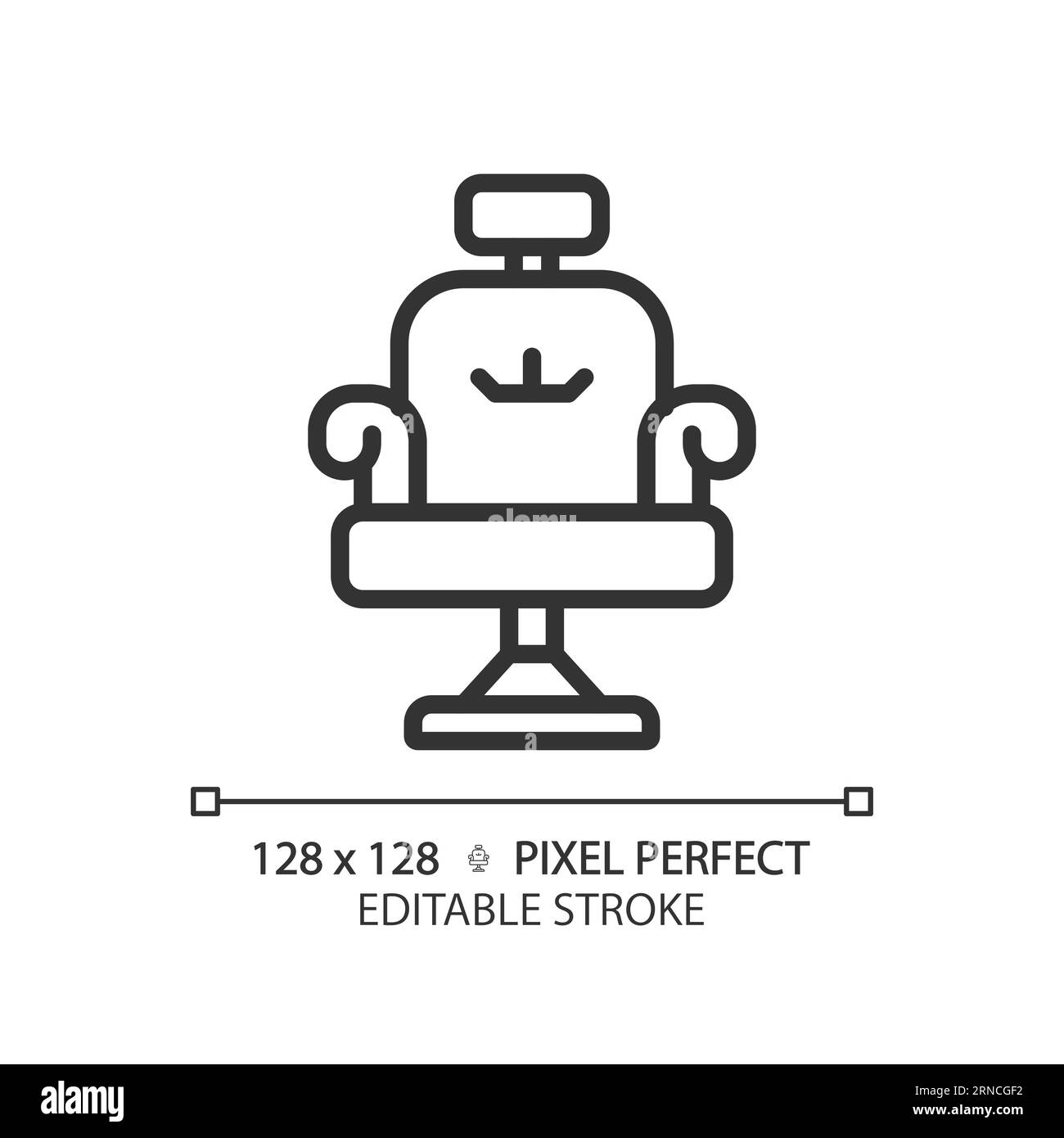 Editable salon chair thin linear black icon Stock Vector Image & Art ...