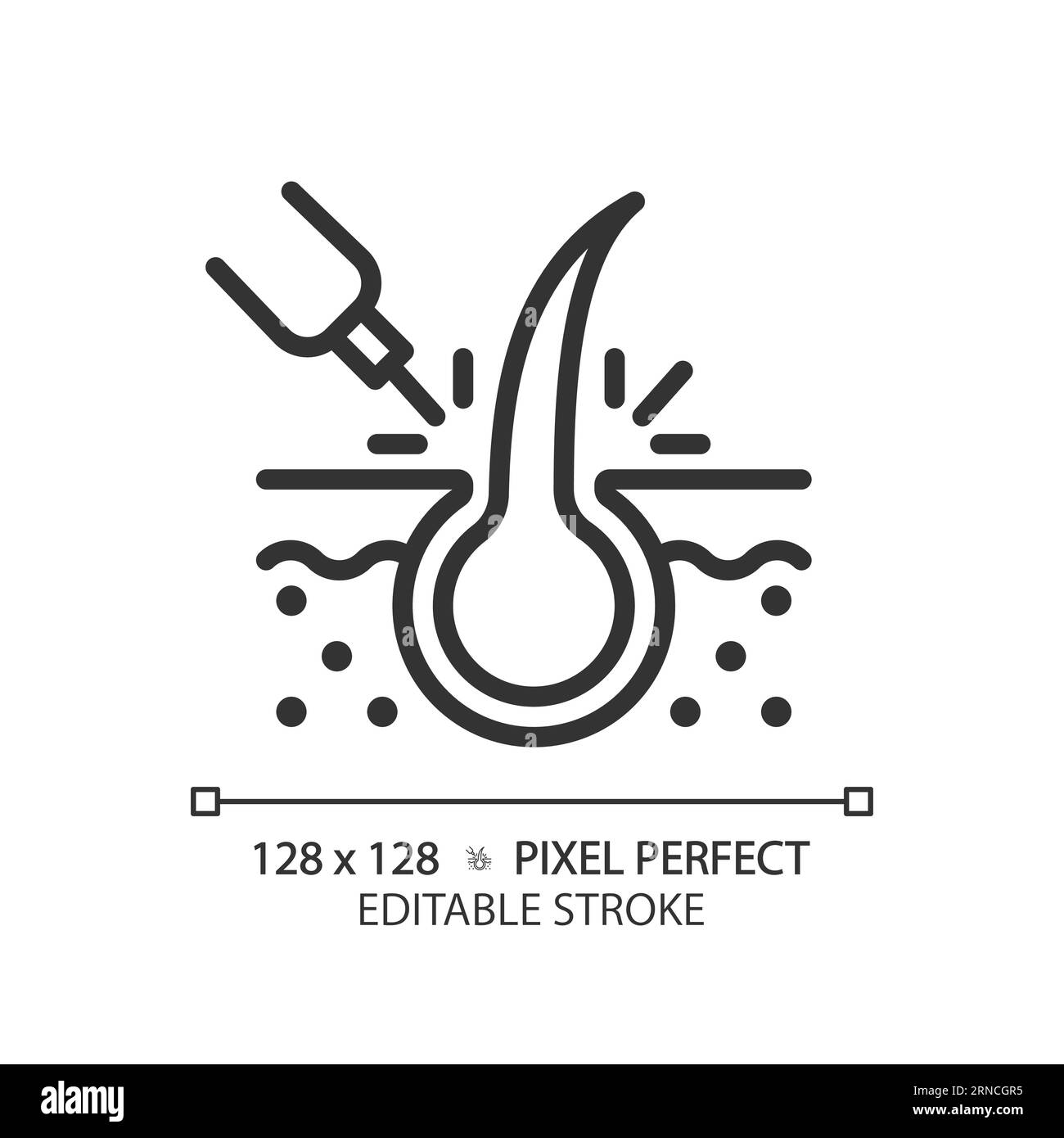 Editable laser hair treatment thin linear black icon Stock Vector Image ...