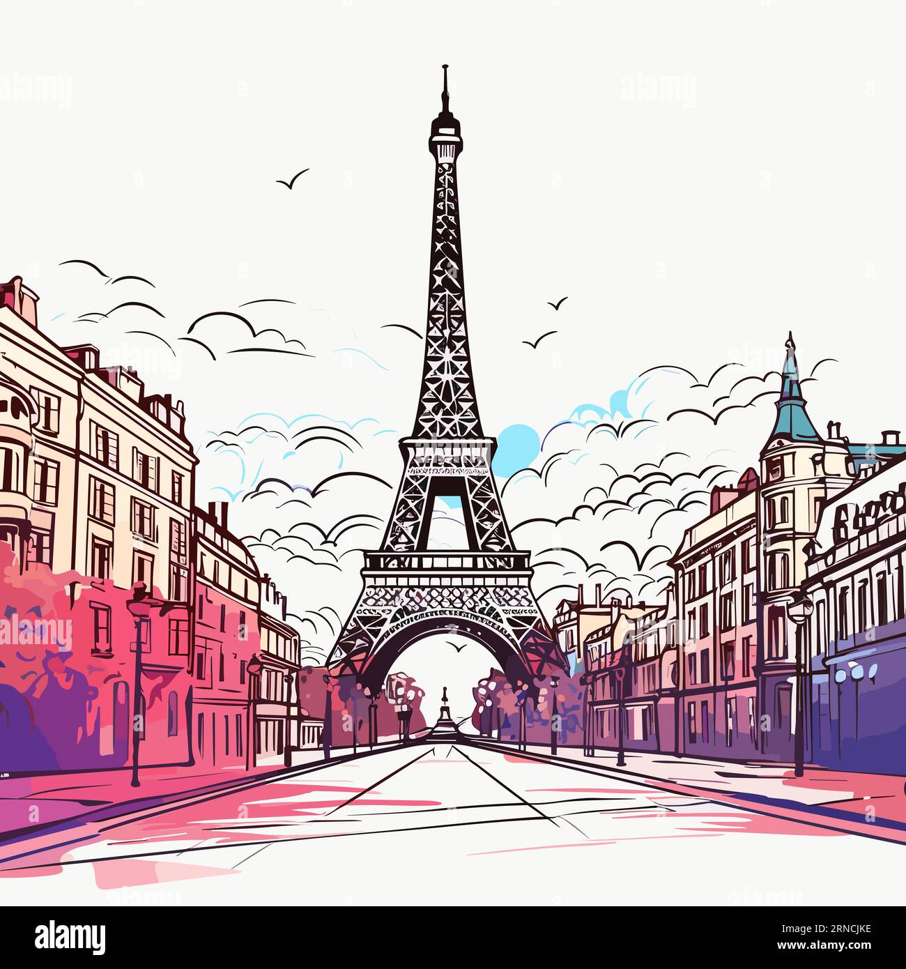 Eiffel Tower Drawing Color