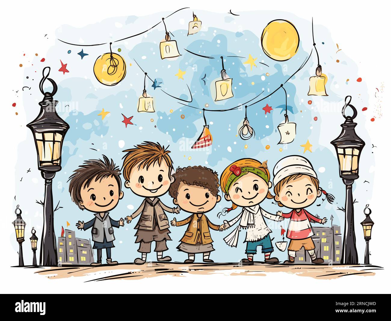 Cartoon lamp post Cut Out Stock Images & Pictures - Alamy