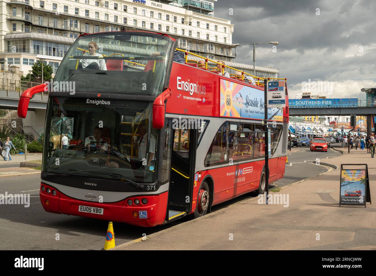 An open top tourist bus at Southend-on-Sea, Essex, England Stock Photo ...