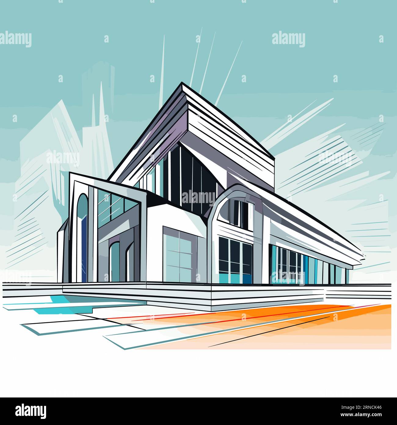 An Image Of A Modern Architectural Building Located In The Middle Of A ...