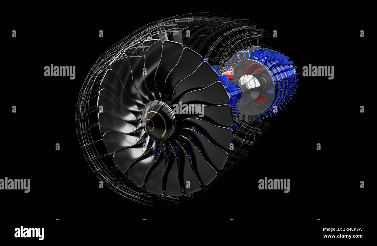 Aircraft engine wireframe hi-res stock photography and images - Alamy