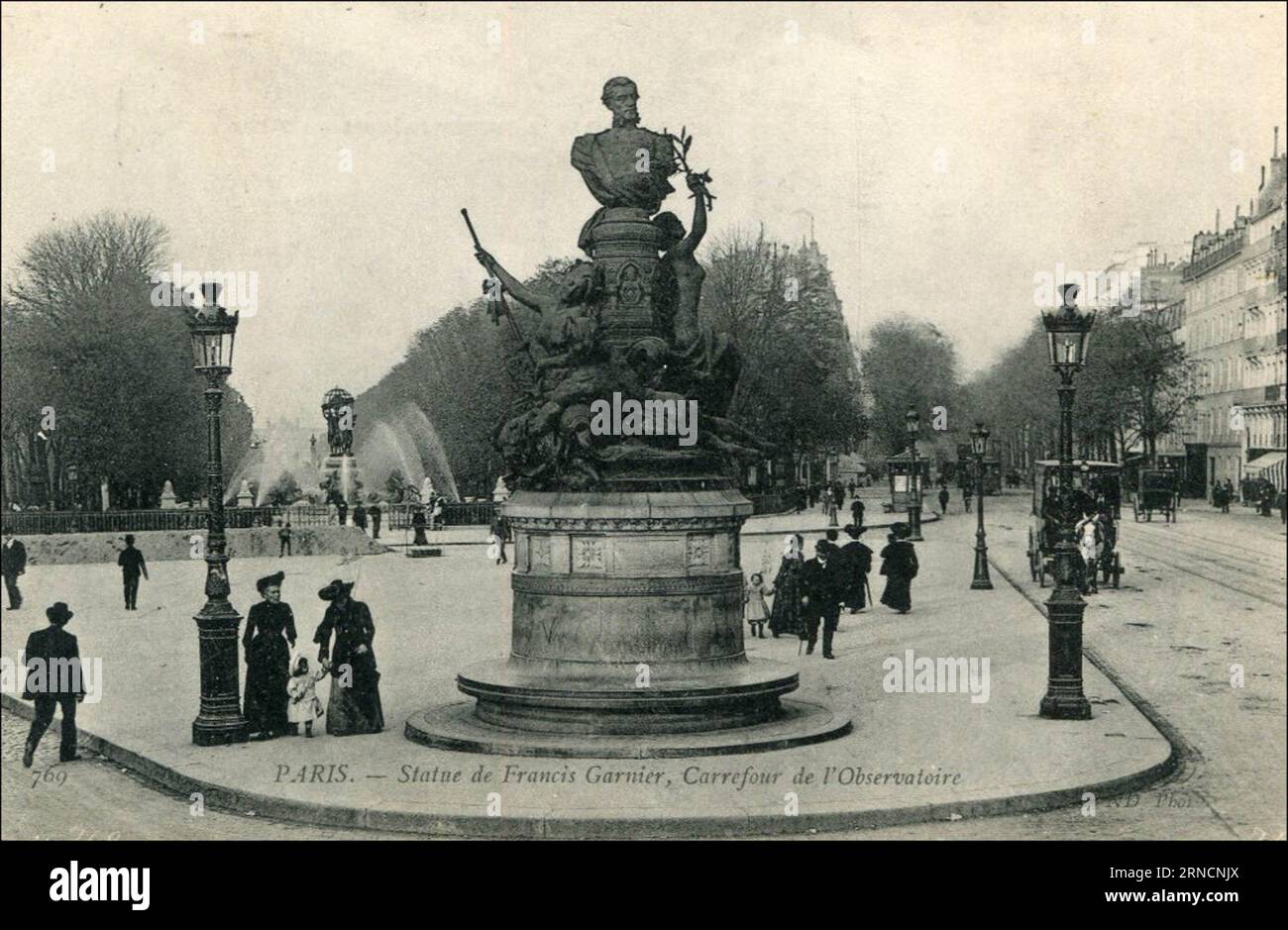 Monument to Francis Garnier in Paris, erected in 1898 Stock Photo - Alamy