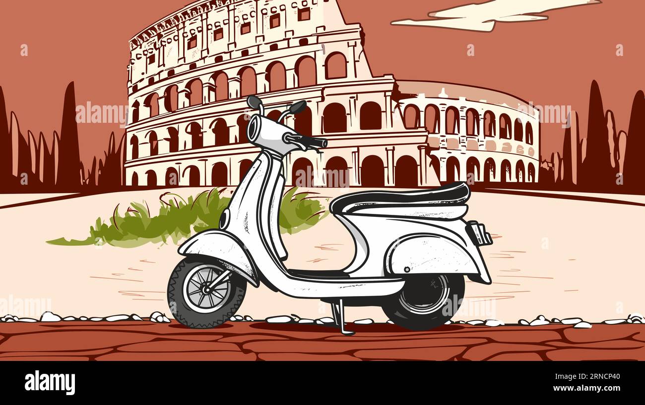 Car driving rome Stock Vector Images - Alamy