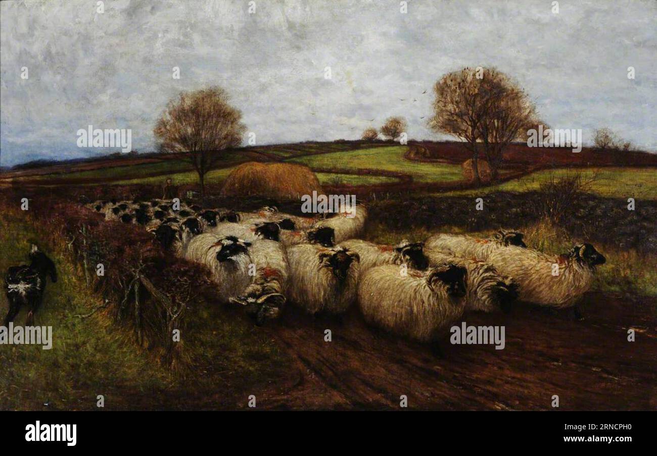 Landscape with Sheep and Sheep Dog 1906 by (Walter) Bertram Potter ...