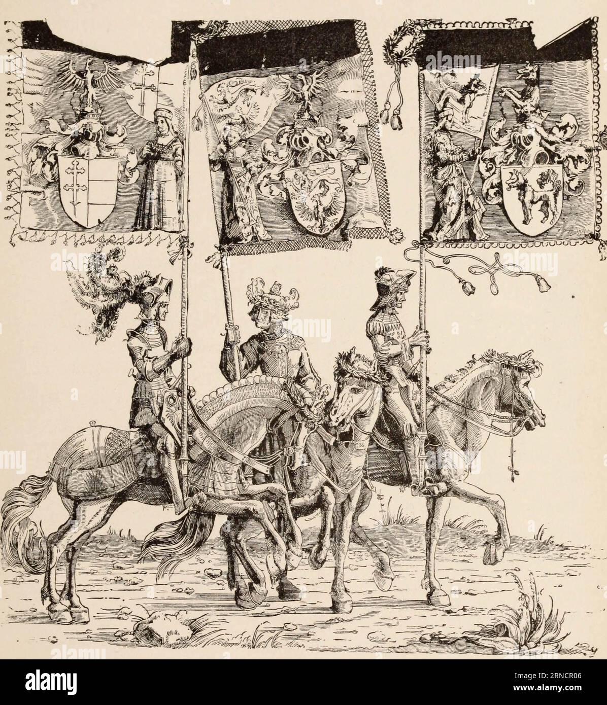 Fig. 44.—The Herald. From "The Triumph of Maximilian Stock Photo - Alamy