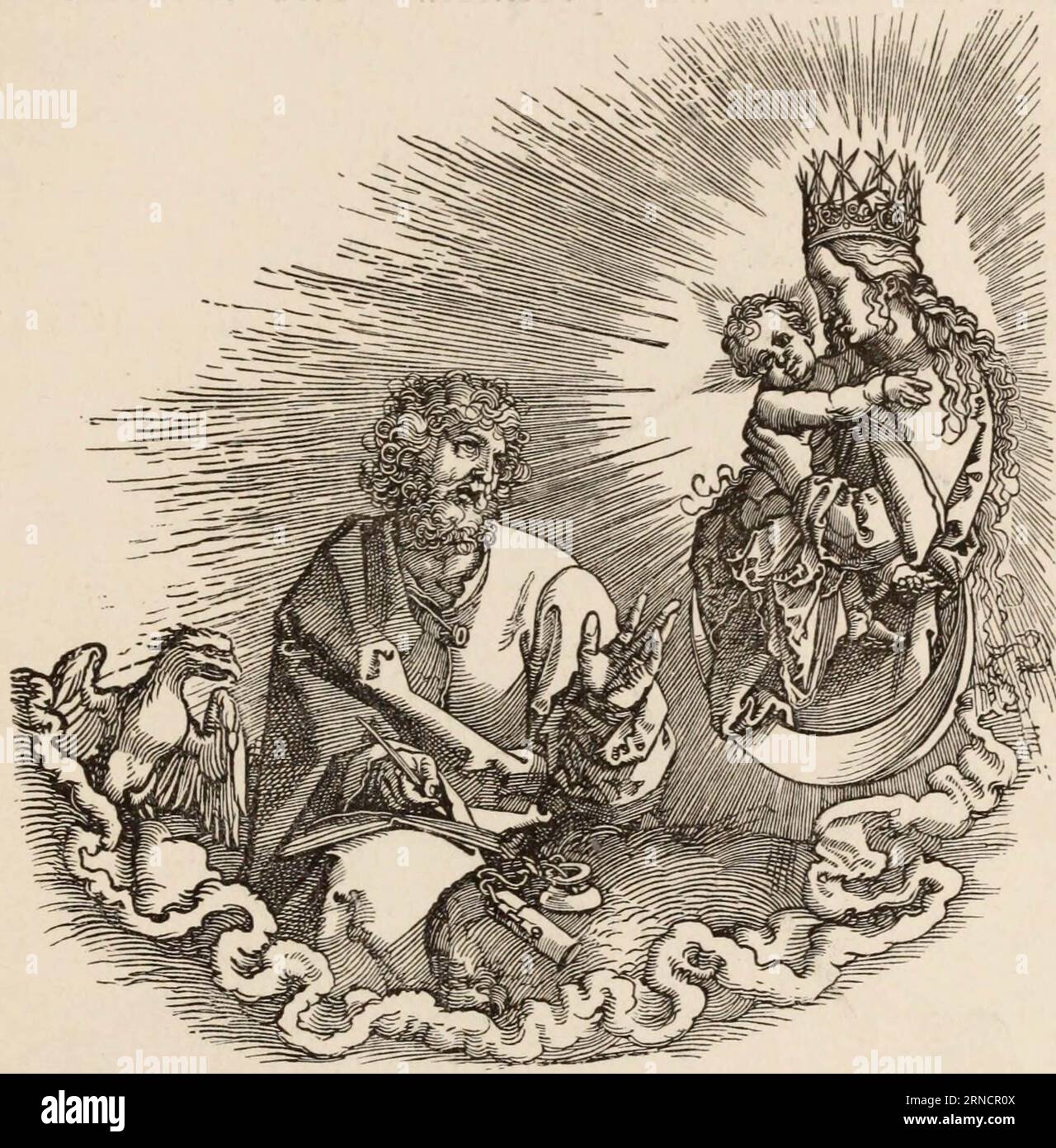 Fig. 40.—St. John and the Virgin. Vignette to Dürer’s "Apocalypse Stock ...