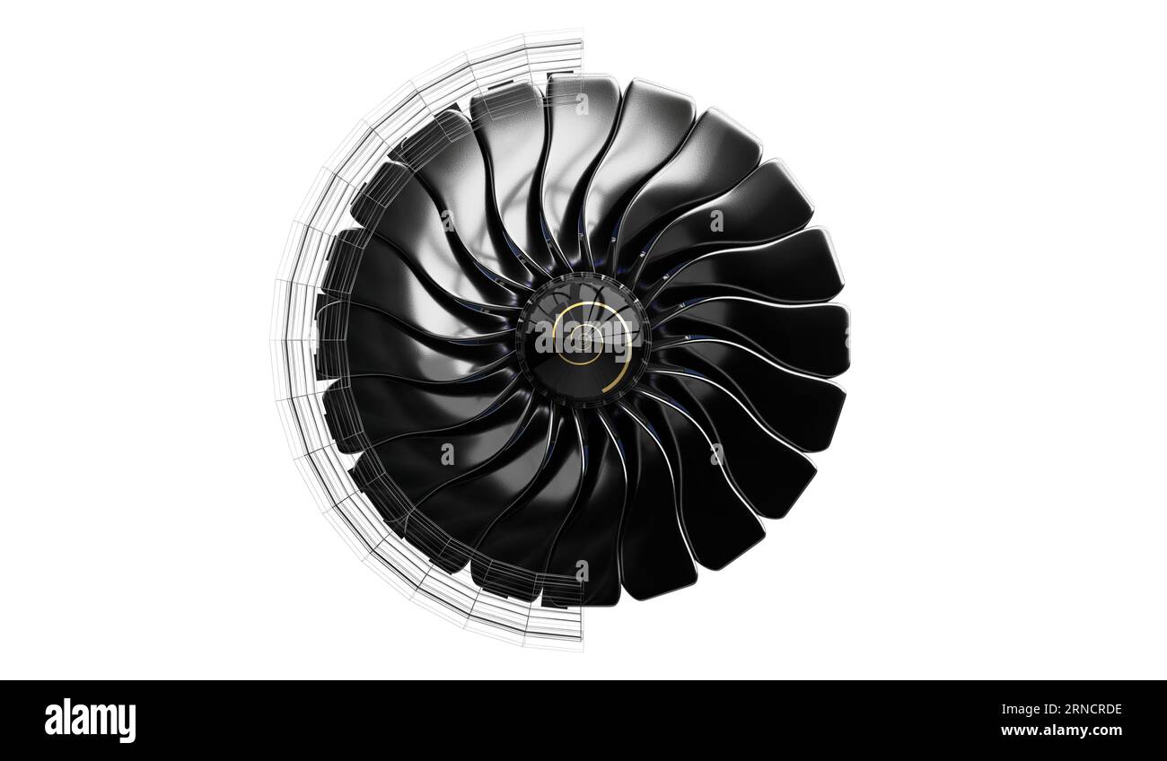 Jet engine on white background - 3D illustration Stock Photo - Alamy
