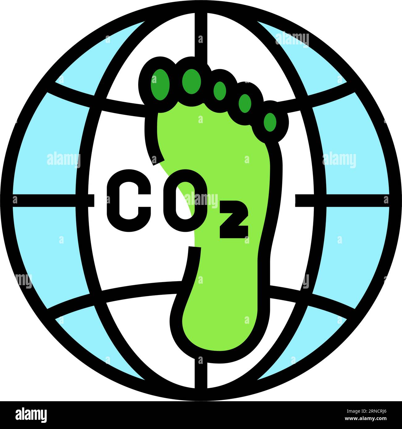 carbon footprint environmental color icon vector illustration Stock ...
