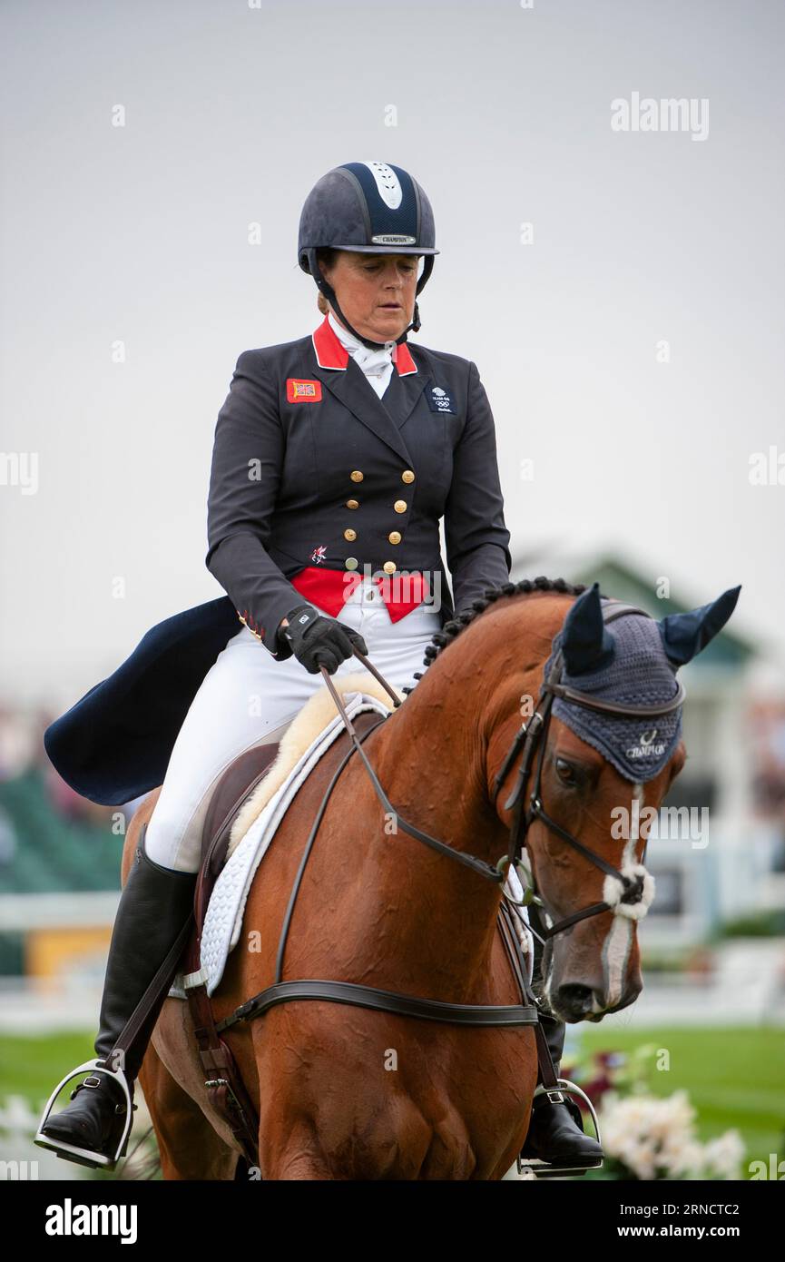 Stamford, UK. 1st Sep, 2023. Pippa Funnell riding Majas Hope ...