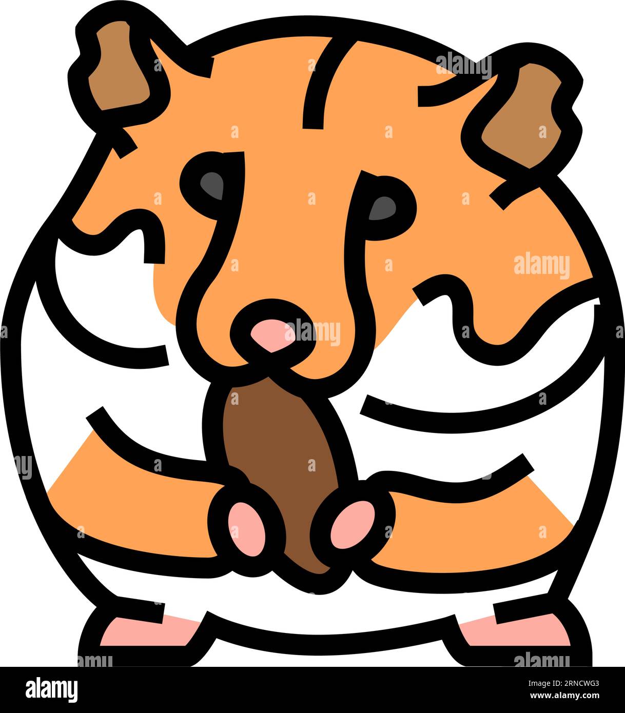 hamster eating pet color icon vector illustration Stock Vector Image ...