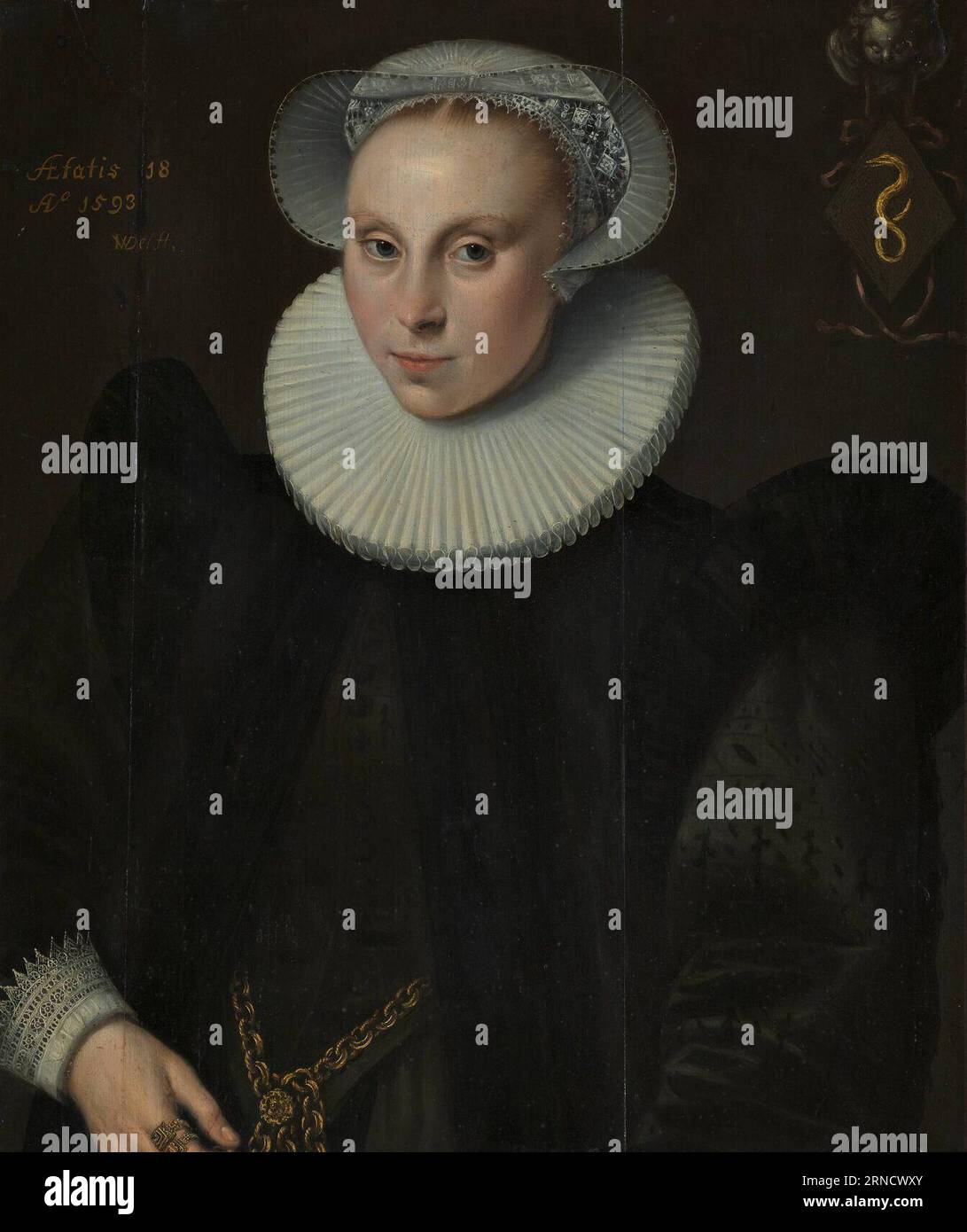 Portrait of Baertje van Adrichem 1593 by Jacob Willemsz Delff Stock ...
