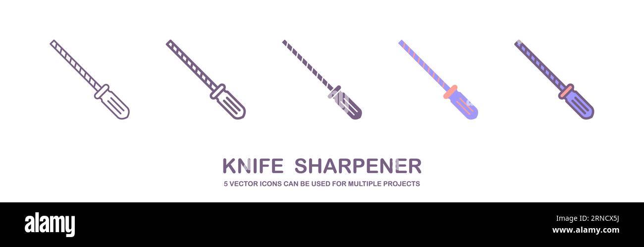 knife sharpener icon from kitchen collection. Thin linear knife ...