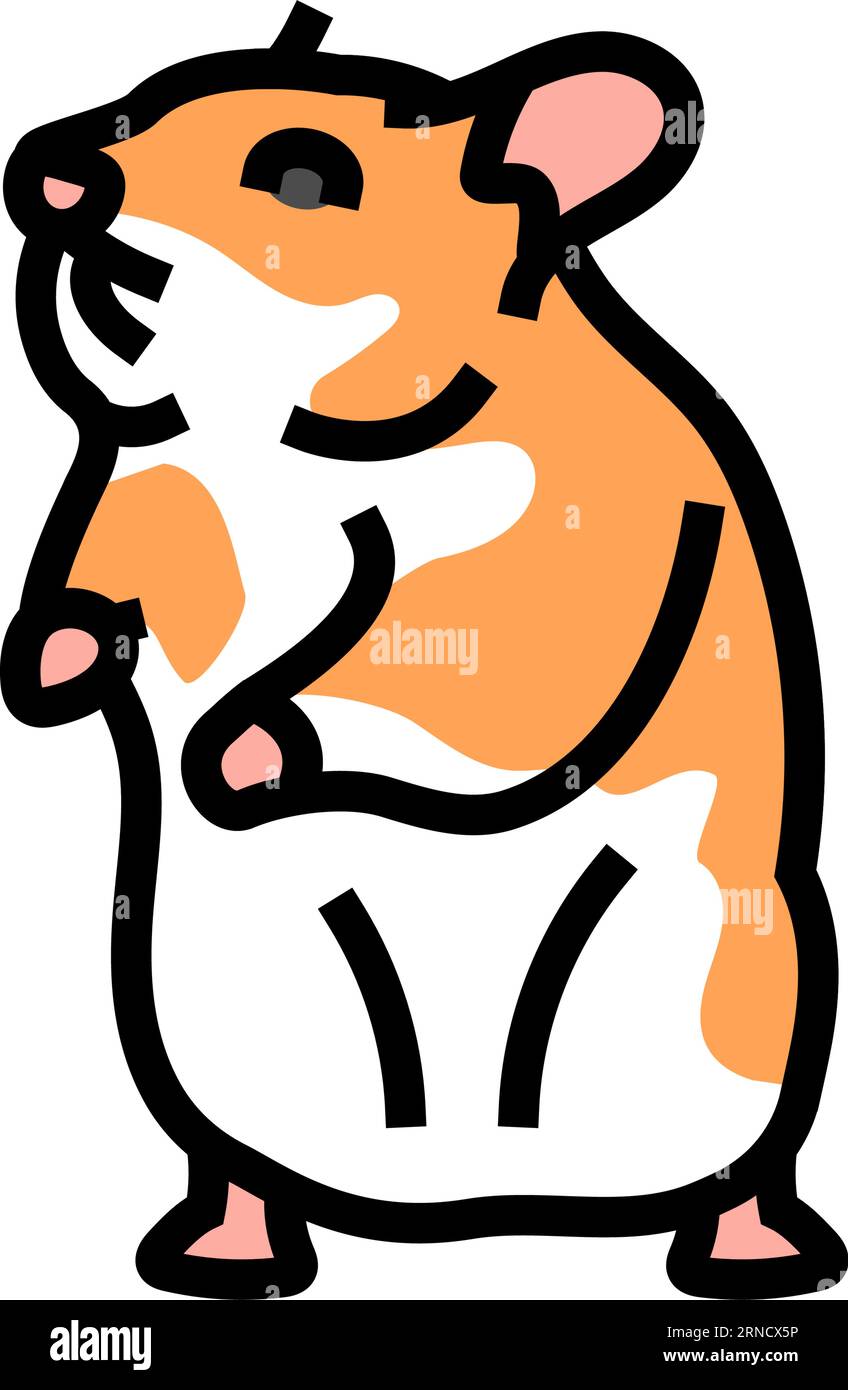hamster standing pet color icon vector illustration Stock Vector Image ...