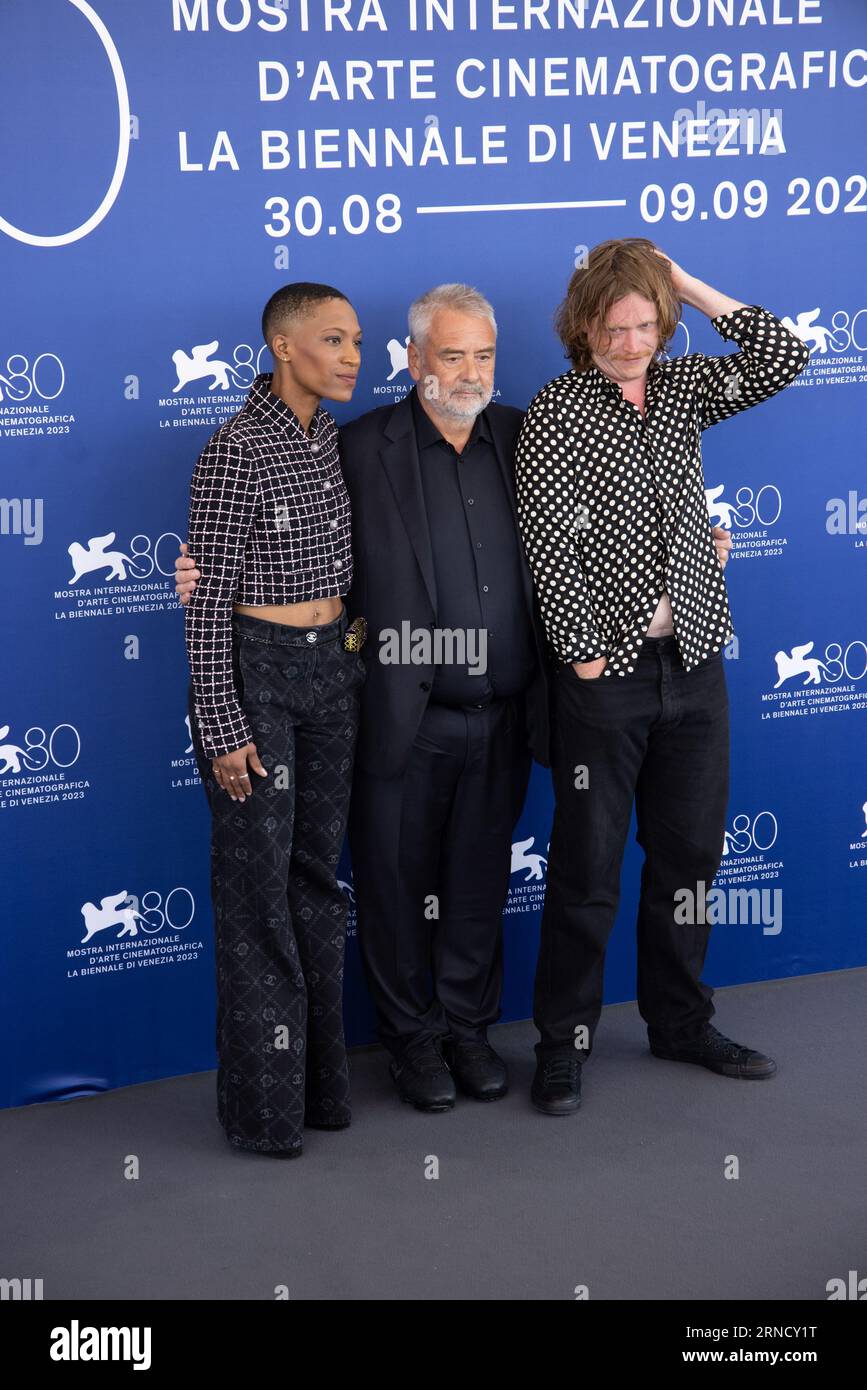 Jonica T. Gibbs, Luc Besson and Caleb Landry Jones attend a photocall ...