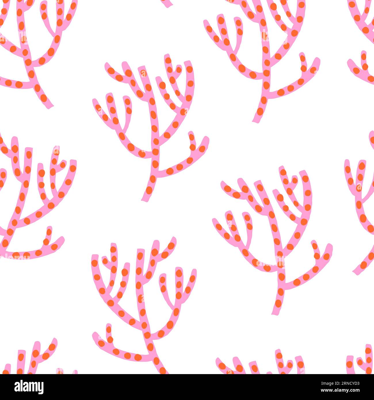 Cute vector seamless pattern with red corals on white background. Coral ...