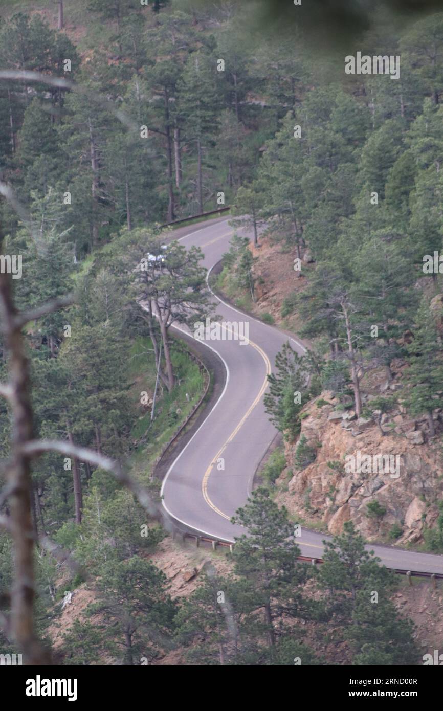 Mountain Pass Driving down from Estes Park . High quality photo Stock ...