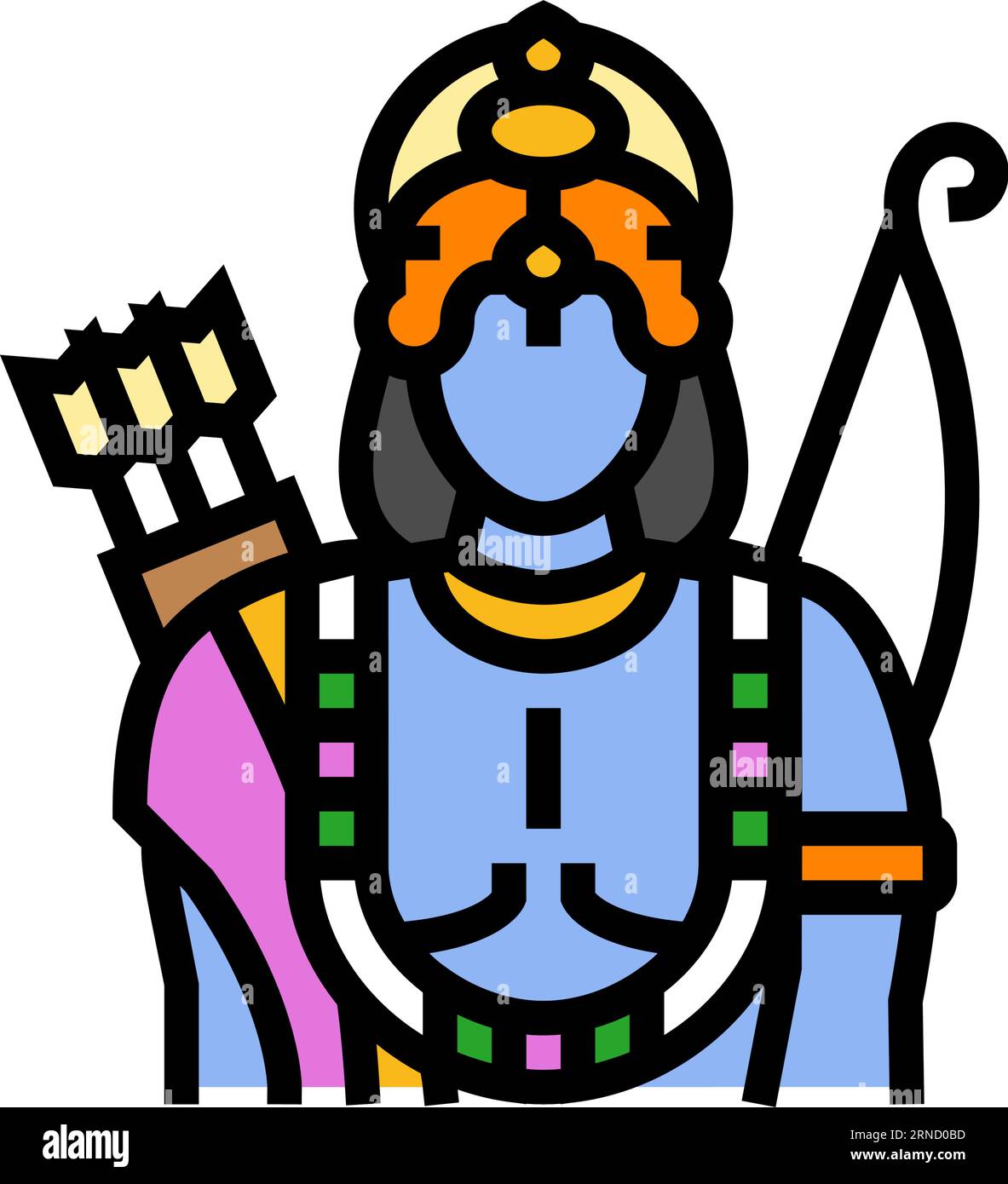 ram god indian color icon vector illustration Stock Vector Image & Art ...