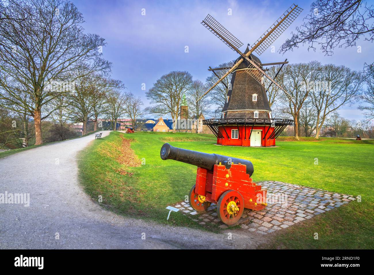 Copenhagen, Denmark. Kastelsmollen, a Dutch windmill in Kastellet ...
