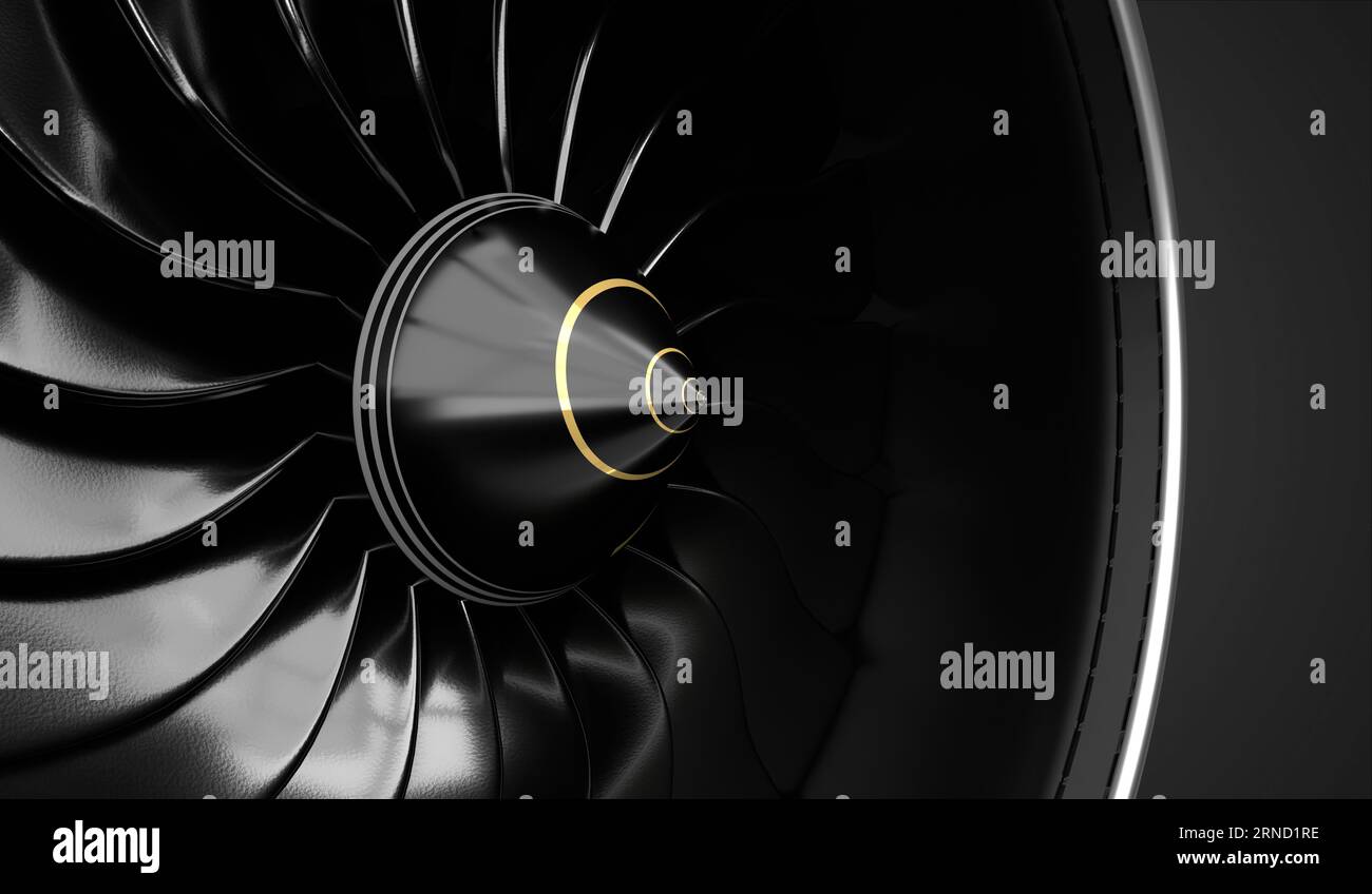 Jet engine blades - close-up - 3D illustration Stock Photo - Alamy