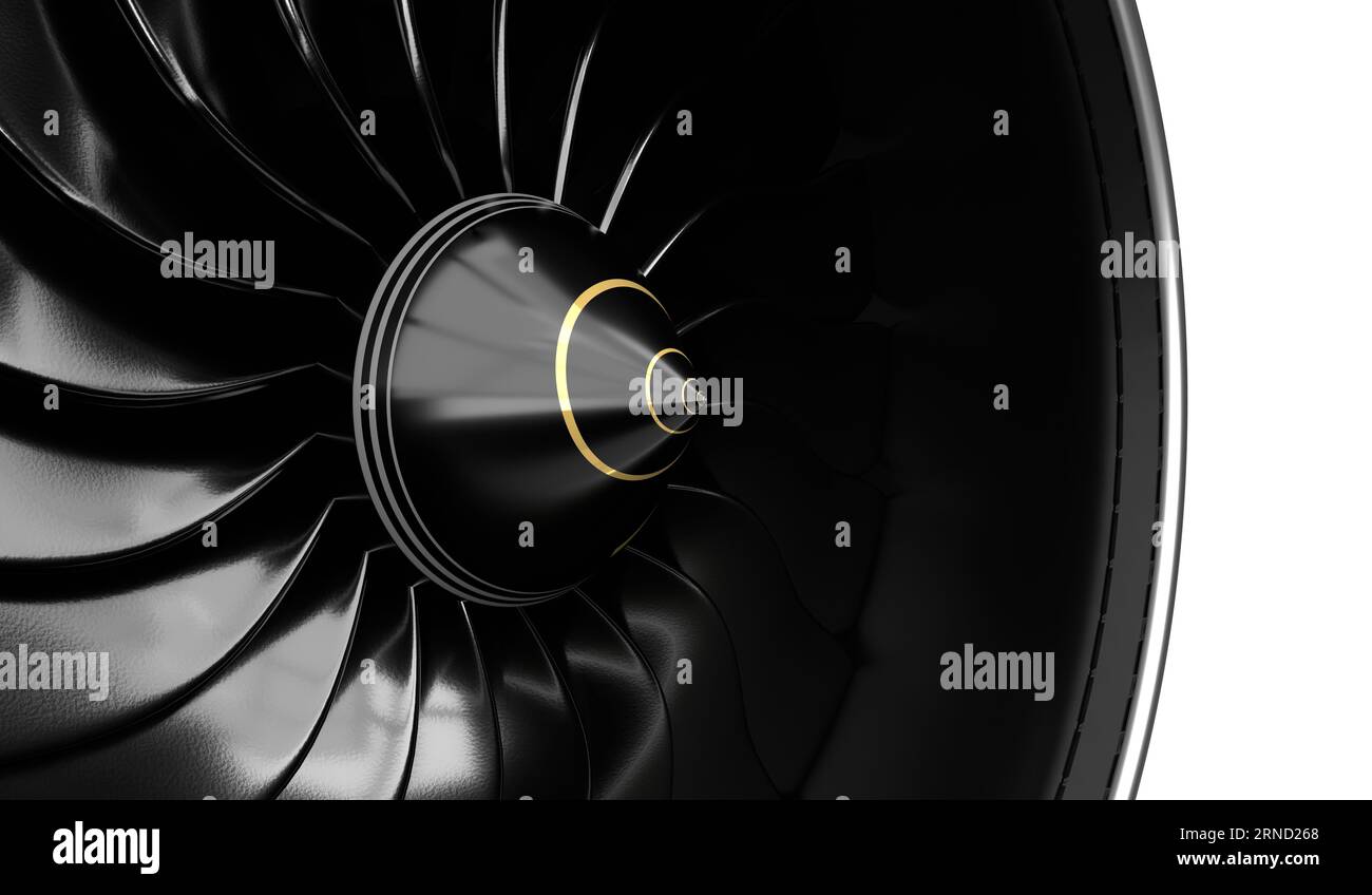 Jet engine blades - close-up - 3D illustration Stock Photo - Alamy
